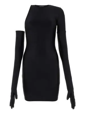 Balenciaga Stretch Nylon Mini Dress - Black
