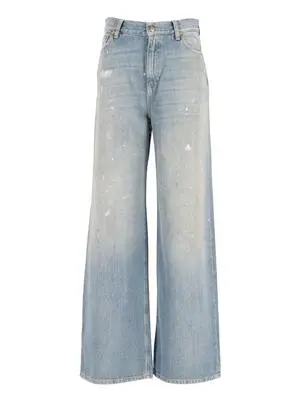 GOLDEN GOOSE Logo Embroidered Boyfriend Jeans - Blue