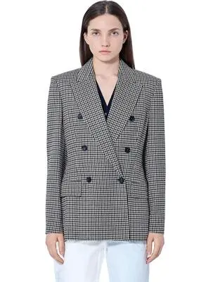 Max Mara Max Mara Women Double-Breasted Houndstooth Blazer Multicolor