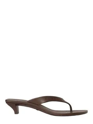Gucci Vittoria Rubber Thong Sandals With Low Heel - Brown