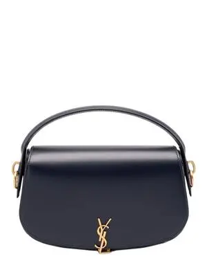 Saint Laurent Voltaire Bag In Box Leather - Blue