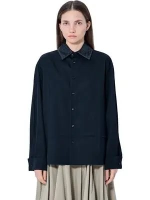 Bottega Veneta Light Wool Twill Shirt - Black