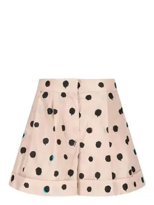 Fendi Falena Dots-print Taffeta Flared Shorts - Multicolor