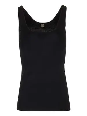 TOTEME Compact Knit Tank - Black