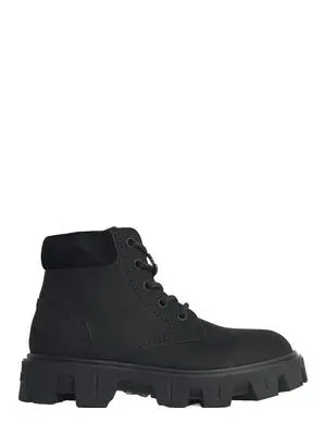 Moncler Peak City Suede And Nubuck Ankle Boots - Black