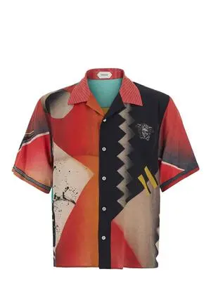 Versace Shirt With All-over Print In Silk For - Multicolor
