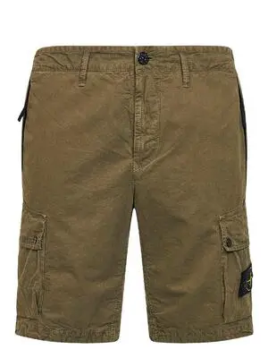 Stone Island Organic Cotton Twill Cargo Bermuda Shorts - Multicolor