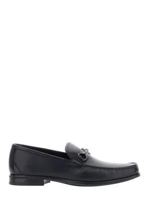 FERRAGAMO Leather Loafers With Gancini Detail - Multicolor