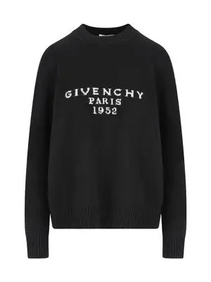 Givenchy Pullover In Lana E Cachemire Con Paris 1952 - Black