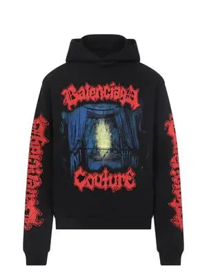 Balenciaga Medium Fit Hoodie - Black