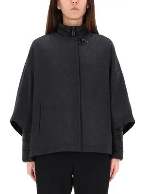 FAY Double Face Wool Cape - Gray