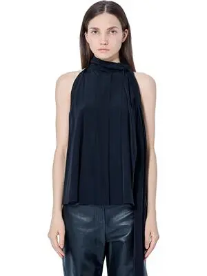 Max Mara Pleated Halter Top - Black