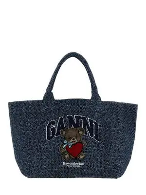 GANNI Medium 'bear' Shopping Bag - Blue