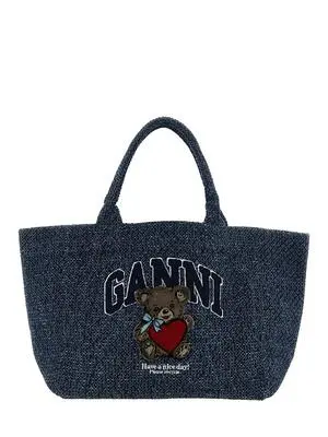 GANNI Bear Shopping Bag - Blue