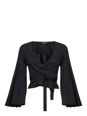 Jacquemus Jacquemus Women Black Jersey Thw Ventadau Wrap Top Multicolor