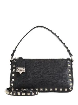 Valentino Garavani Grained Calf Leather Small Shoulder Bag - Black