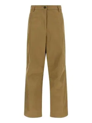 Dries Van Noten Heavy Cotton Pleated Trousers - Cream