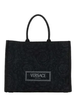 Versace Embroidered Shopper - Black
