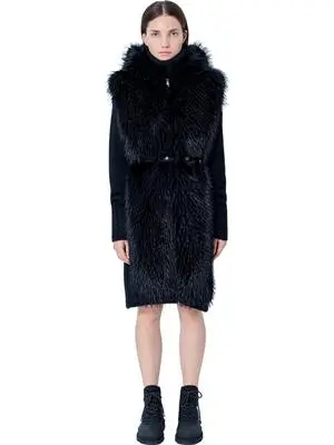 Moncler Textured Wool-blend Coat - Black