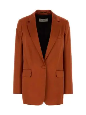 Dries Van Noten Copper Satin Blanchet Blazer - Orange
