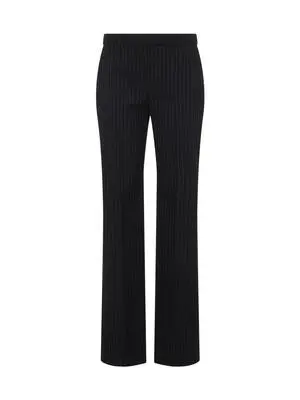 Alexander McQueen Pinstripe Lurex Pants - Black