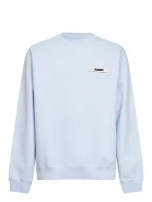 Jacquemus Light Blue Organic Cotton Fleece The Gros Grain Sweatshirt - Multicolor
