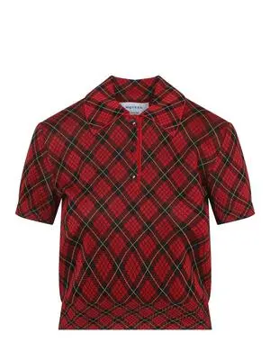 Alexander McQueen Microcheck Polo - Red