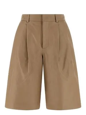 YVES SALOMON Nappa Leather Bermuda Shorts - Cream