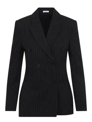 Alexander McQueen Lurex Pinstripe Jacket - Black