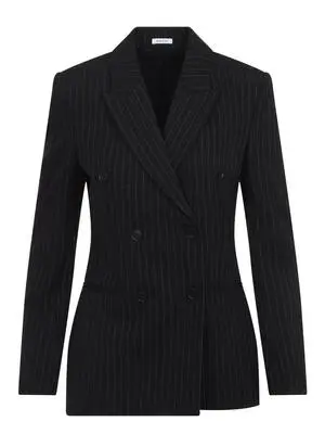 Alexander McQueen Lurex Pinstripe Jacket - Black