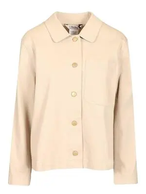 Max Mara S MAX MARA Cotton Denim Shirt Jacket Cream