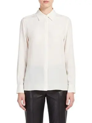 Max Mara MAX MARA Silk Button Up Shirt White