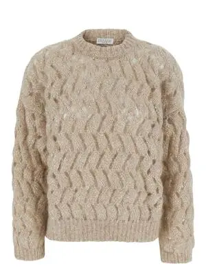 Brunello Cucinelli Blend Wool Cable Knit Pullover - Multicolor