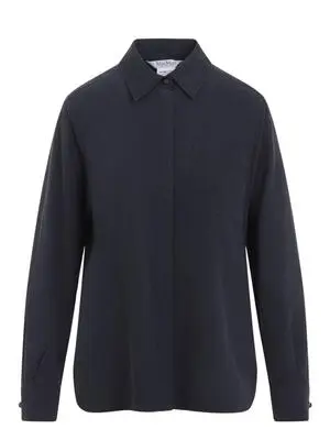 Max Mara Max Mara Siamese Washed Silk Shirt Black