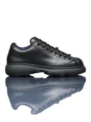 Burberry Ranger Leather Sneakers - Black