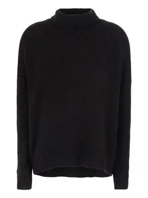 LISA YANG Heidi' Black Sweater With High Neck And Ribbed Finishes In Cashmere For - Brown