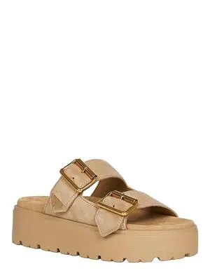 Prada Calzature Ecru Suede Leather Double-strap Sandals - Multicolor