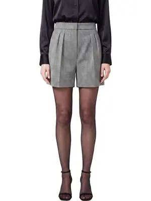 Max Mara Tailored Check Shorts - Blue