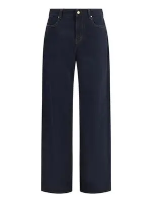 Max Mara Pure Cotton Satin Baggy Pants - Blue