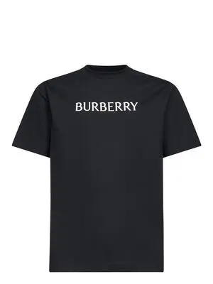 Burberry Black Cotton Logo T-shirt - Multicolor