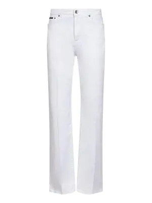 DOLCE & GABBANA Dolce & Gabbana Women White Cotton Denim Flared Jeans