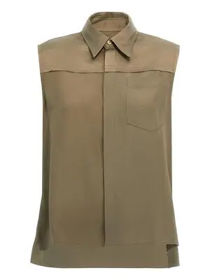 AMI Paris AMI PARIS Viscose Blend Sleeveless Shirt Gray