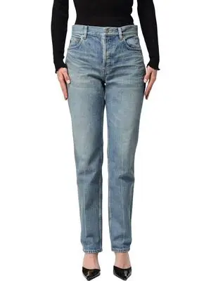 Saint Laurent Cotton Denim Skinny Jeans - Blue