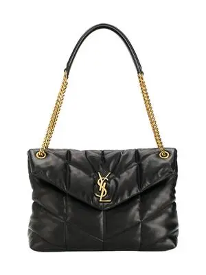 Saint Laurent Loulou Puffer Medium Bag In Nappa Leather - Black