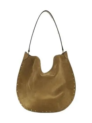 Isabel Marant Étoile Oskan Suede Calfskin Shoulder Bag - Cream