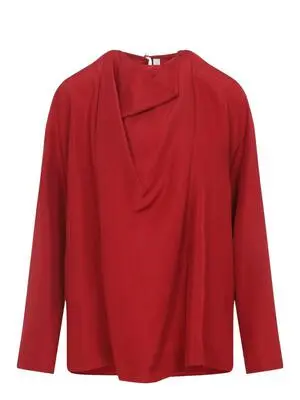 Carven Draped Silk Top - Multicolor