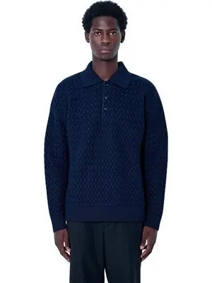 Bottega Veneta Wool Intrecciato Sweater - Blue