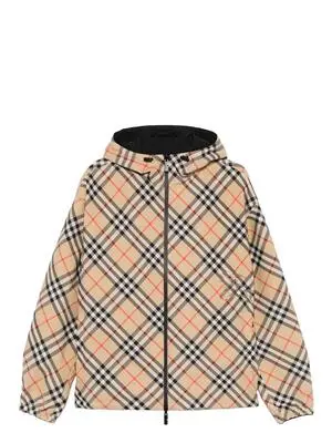 Burberry Check Hooded Jacket - Cream