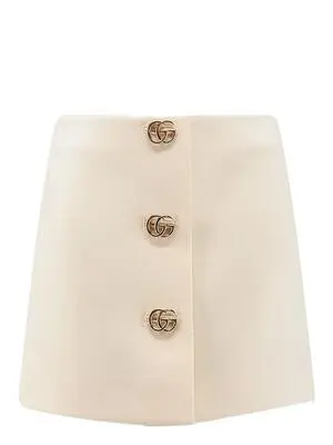 GUCCI GUCCI Wool Crêpe Skirt With Double G Buttons