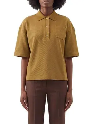 Saint Laurent Saint Laurent Women Short-Sleeve Cotton Polo Saint Laurent With Patch Pocket Multicolor